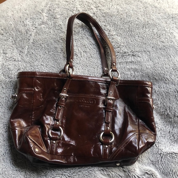 Coach | Bags | Coach Medium Sized Brown Leather Tote Bag | Poshmark